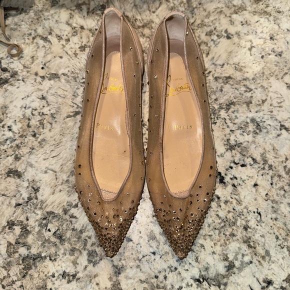 Christian Louboutin | Shoes | Christian Louboutin Follies Strass Flat ...